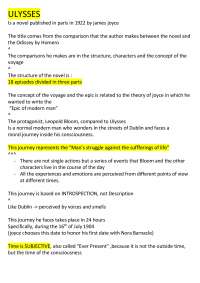 MAPPA ULYSSES JAMES JOYCE MAP ULYSSES JAMES JOYCE - Docsity