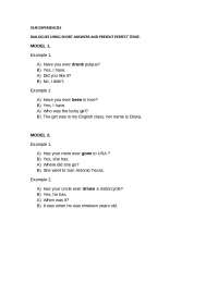 Presente Perfecto ejemplos y utilización - Docsity