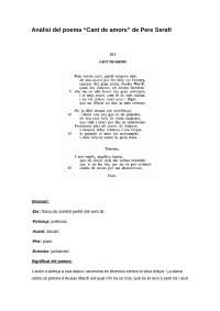 Anàlisi Cant d'amors pere serafi - Docsity