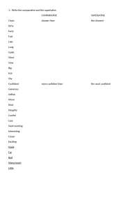 COMPARATIVE AND SUPERLATIVE - Docsity