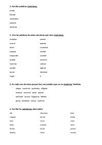 Exámen de Lengua Tema 2 4º primaria - Docsity