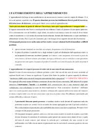 Programma d'esame "Emozioni e Relazioni nei processi di apprendimento" - Docsity