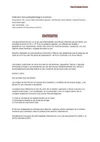 ENTESITIS describir cualquier cambio patológico en la entesis, mientras ...