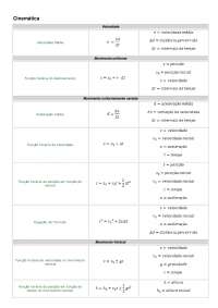 Formulario FISICA: Cinemática - Docsity