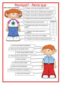 Pourquoi? parce que... | Ejercicios de Francés - Docsity