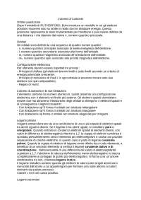 Riassunto atomo di Carbonio - Docsity