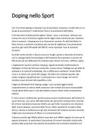 Il Doping nello Sport - Docsity