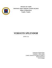 VERITATIS SPLENDOR ENCICLICA - Docsity