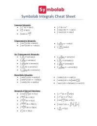 Formulario de integrales - Docsity