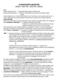 Riassunto Alessandro Manzoni - Docsity