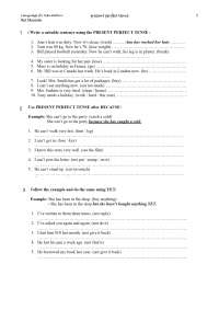 Presente perfecto Tense - Docsity