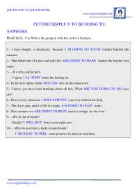 Futuro simple and to be going to - Docsity