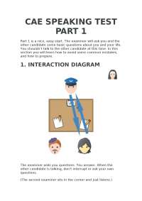 CAE speaking test part 1 tips - Docsity