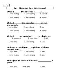 PAST SIMPLE - PAST CONTINUOUS - Docsity
