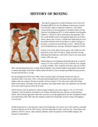 Brief History of Boxing - Docsity