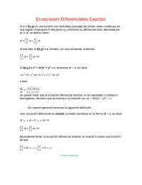 Ecuaciones diferenciales exactas - Docsity