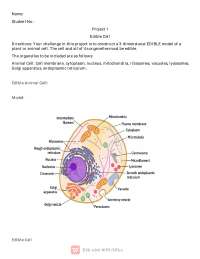 Edible animal cell project - Docsity