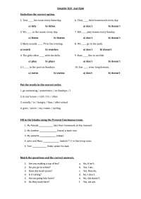 Evaluacion Presente Simple y Presente Continuo - Docsity