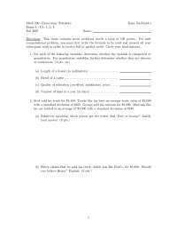 7 Unsolved Problems on Elementary Statistics - Test 1 | MATH 220 - Docsity