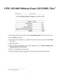 11 Questions of Artificial Intelligence - Midterm Exam | CPSC 625 | Exams Computer Science | Docsity