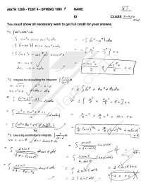Calculus Test 4: 6 Questions with Correct Answers | MATH 1206 - Docsity