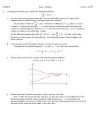 Exam 1 Solutions - Differential Equations | MATH 308 - Docsity