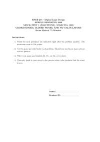 Solved Problems for Exam 1 - Digital Logic Design | ENEE 244 - Docsity