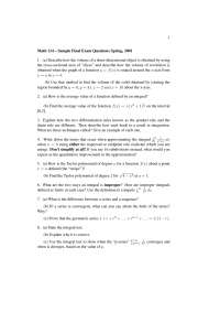 Sample Final Exam Questions on Algebra | MATH 114 - Docsity