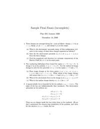 Final Examination Questions - Classical Electrodynamics I | PHYS 604 - Docsity