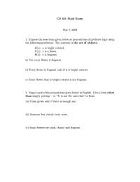 7 Questions on Discrete Structures - Final Examination - Fall 2003 | CS 381 - Docsity