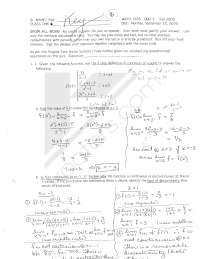 Quiz 3 Solution - Calculus - Fall 2003 | MATH 1205 - Docsity