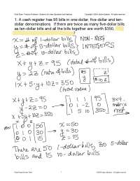 Systems of Linear Equations and Matrices - Final Exam Practice Problem ...