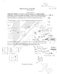 Exam 1 for Introduction Differential Equations | MATH 2214 - Docsity