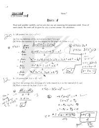 Calculus - Test 2 Hand Written Solution | MATH 1205 - Docsity