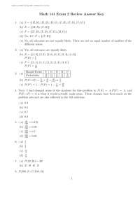 Exam 2 Answer Key - Business Math | MATH 141 - Docsity