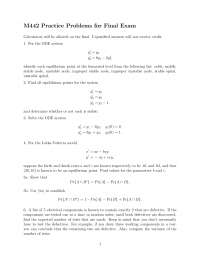 Practice Problems for Final Exam - Mathematical Modeling | MATH 442 ...