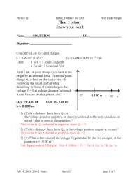 Solutions to Exam 1 - Introductory General Physics | PHYS 112N - Docsity