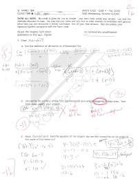 Solved Quiz on Differentiate - Calculus | MATH 1205 - Docsity