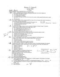 4 Problems with Solutions on Physics for Engineering II - Exam 3 | PHY ...