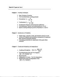 Introduction of Probability - Test 1-Study Guide | MATH 351 - Docsity