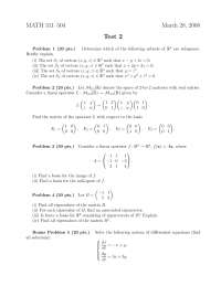 5 Problems to Determine the Subset in Mathematics - Exam | MATH 311 - Docsity