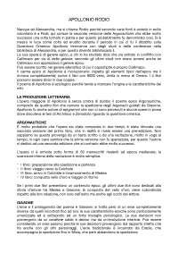 Apollonio Rodio - Vita e opere - Docsity