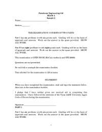 Practice Exam 2 Sample 2 - Petroleum Engineering | PETE 310 - Docsity