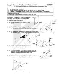 Sample Common Final Exam Questions - Statics | ESM 2104 - Docsity