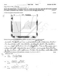 Test 2 with Solutions - Calculus - Fall 2005 | MATH 1205 - Docsity