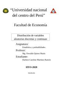 Distribución de variables aleatorias y diapositivas de distribución ...
