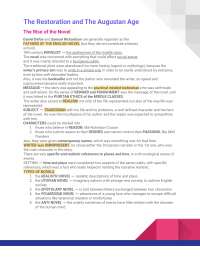 The Restoration and The Augustan Age notes - Docsity