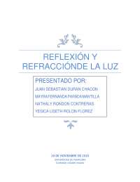 Reflexión y refracción | Guías, Proyectos, Investigaciones de Electromagnetismo | Docsity