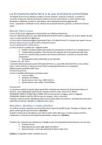 Formazione terra e la sua evoluzione primordiale - Docsity