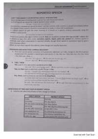 Reported speech esquemas - Docsity